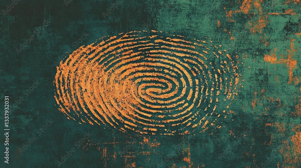 Abstract fingerprint design with organic ridge patterns, showcasing ...