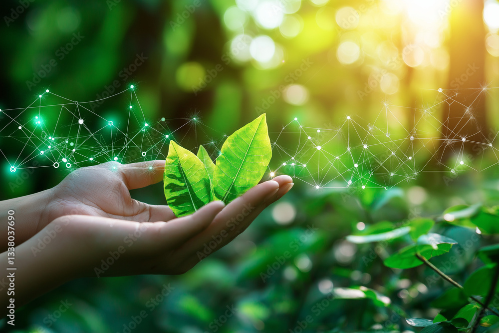 Green Business and ESG Framework, Digital Representation of Sustainability, Climate Action, and ...