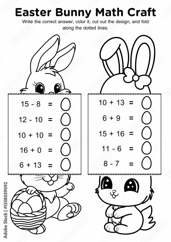 Make math fun with this Easter Bunny craft! Kids in grades 1-4 can ...