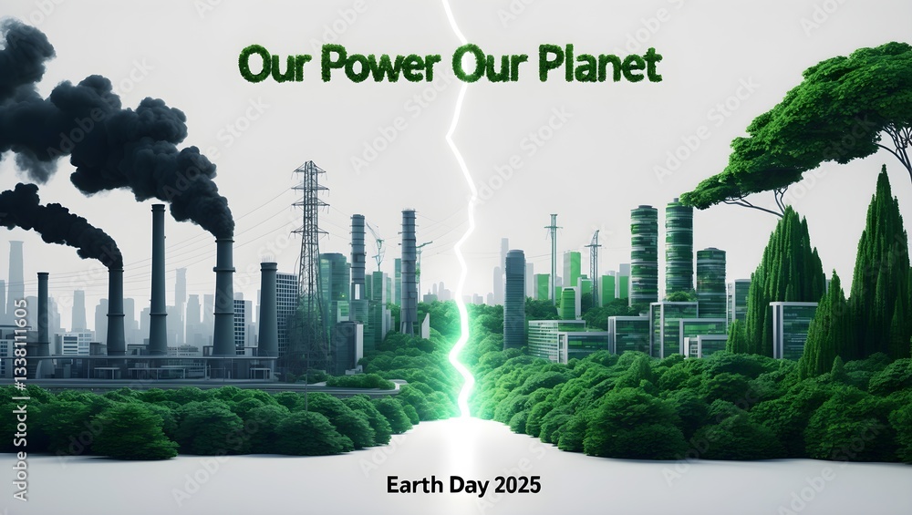 Symbolic depiction of environmental duality with industrial pollution ...