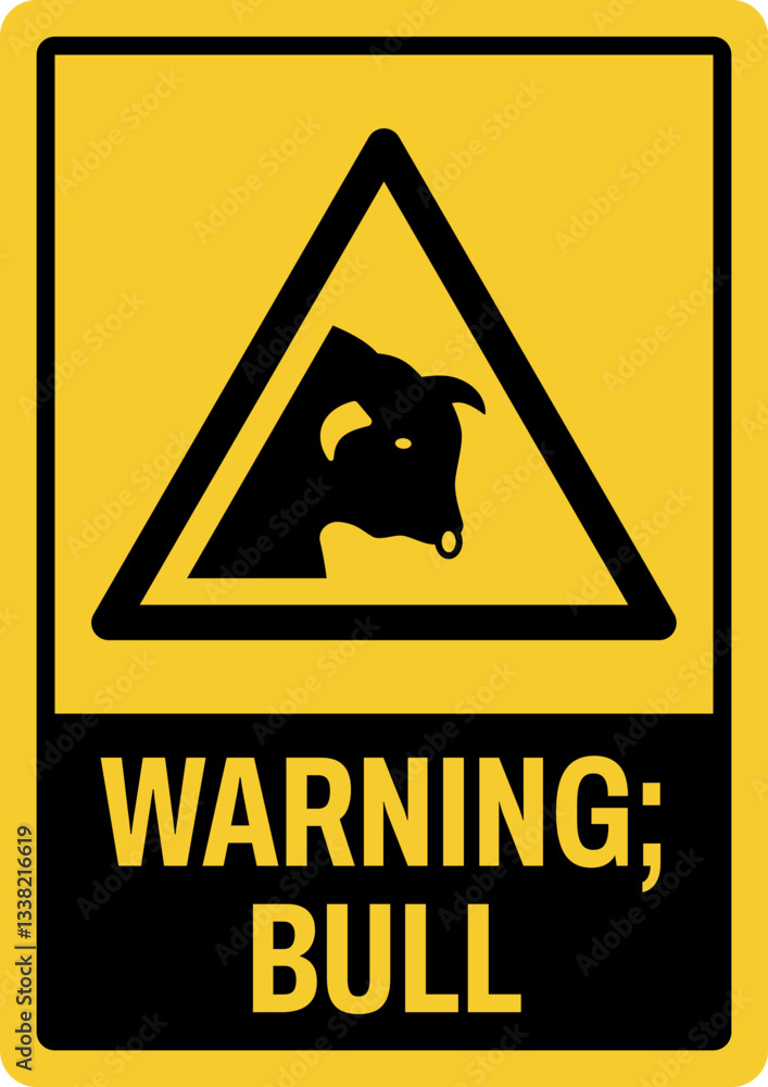 warning safety signs v2 uppercase text_warning ; bull_portrait size a4 ...