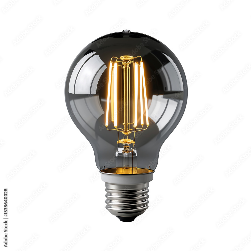 Classic Edison light bulb with warm amber glow and E27 base, energy ...