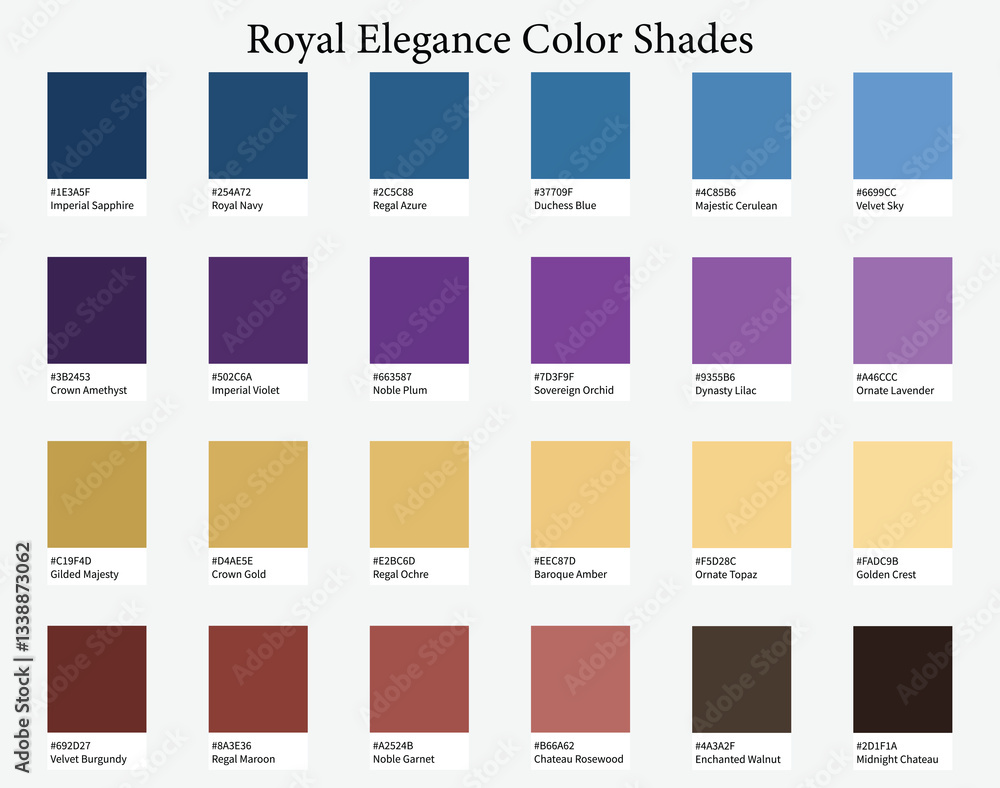 Color Palette 24 Royal Elegance Colours - Fashion and Luxury Tones ...