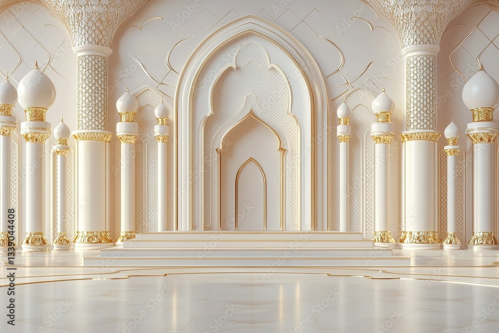 Eid al Fitr festival 3d royal render , poster and blank banner template ...