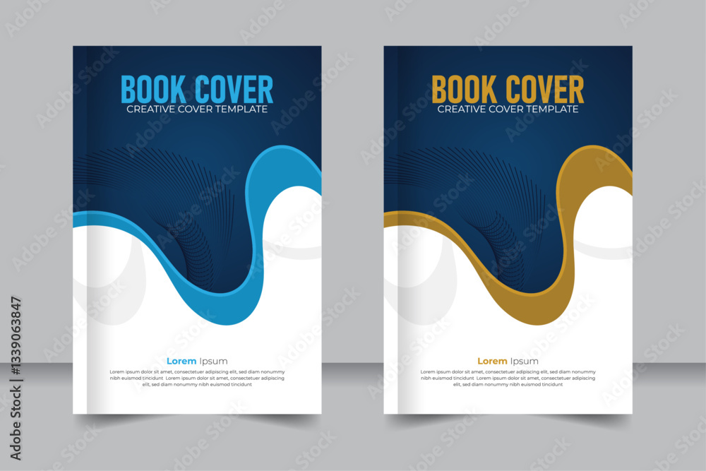 Creative and abstract Cover book presentation design, with dark ...