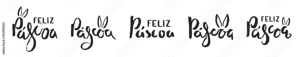 Feliz Pascoa, Happy Easter in Portuguese hand lettering quotes ...