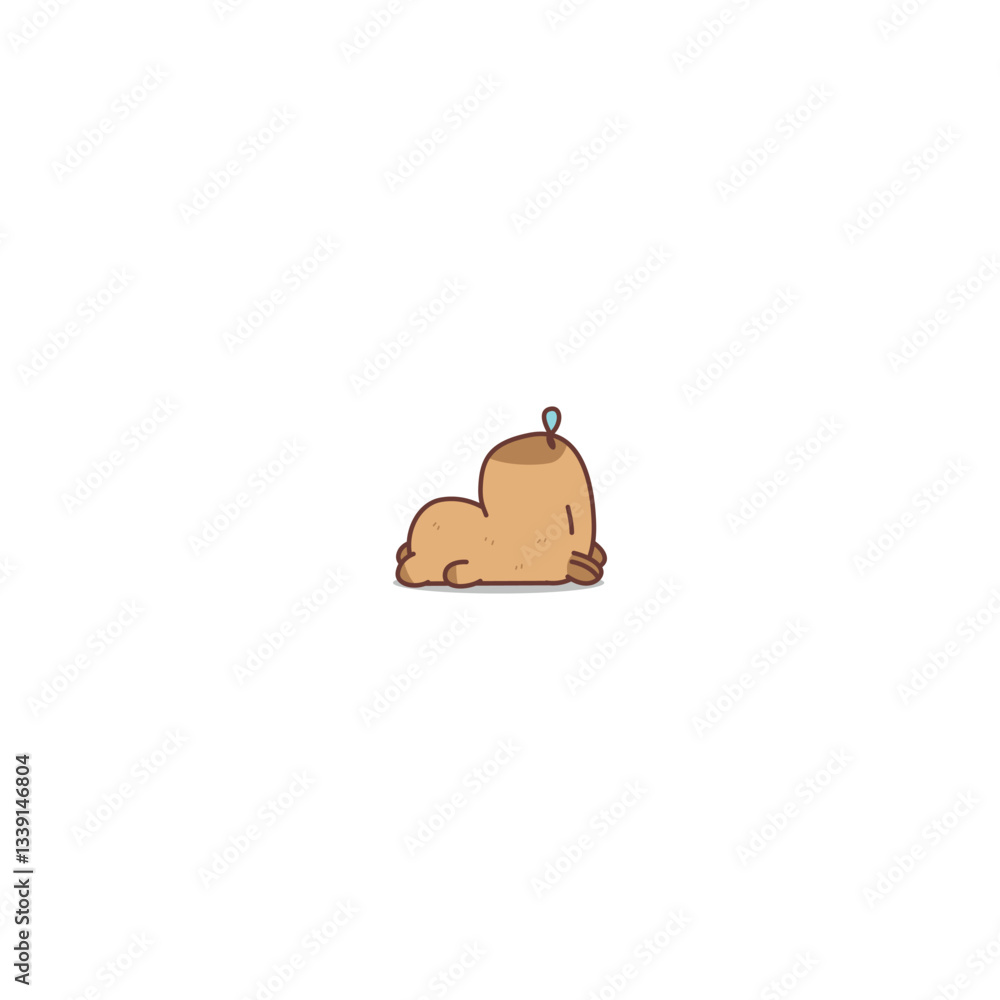Cute capybara sleeping cartoon, vector illustration Stock Vector ...
