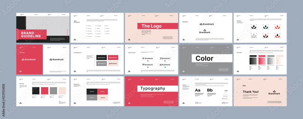 Complete Brand Identity Guidelines Template, Professional Logo ...