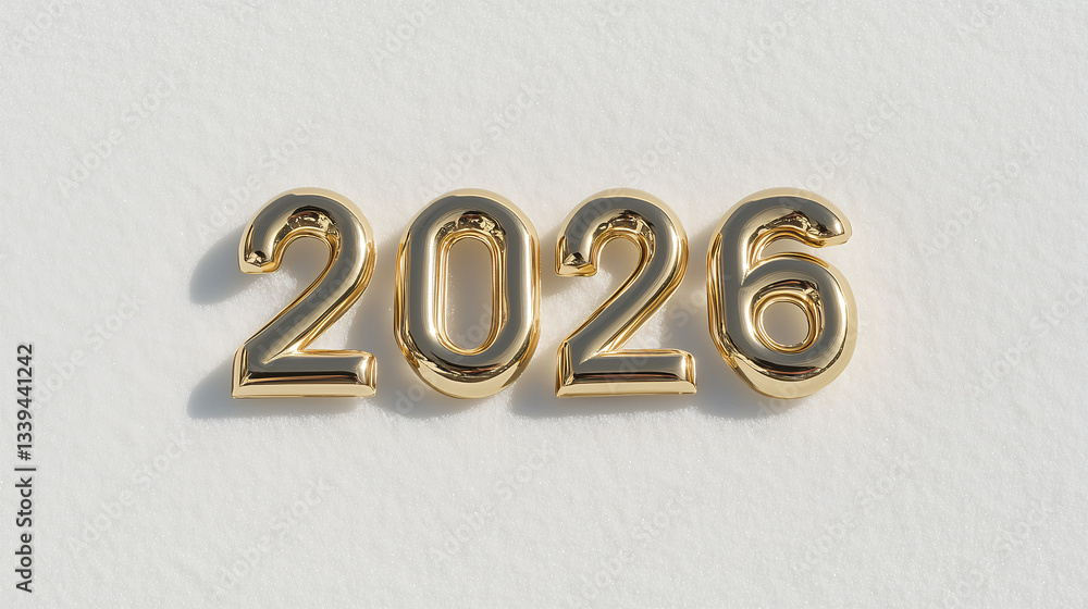 2026 in Gold: Capturing a pivotal moment, gold digits of '2026' stand ...