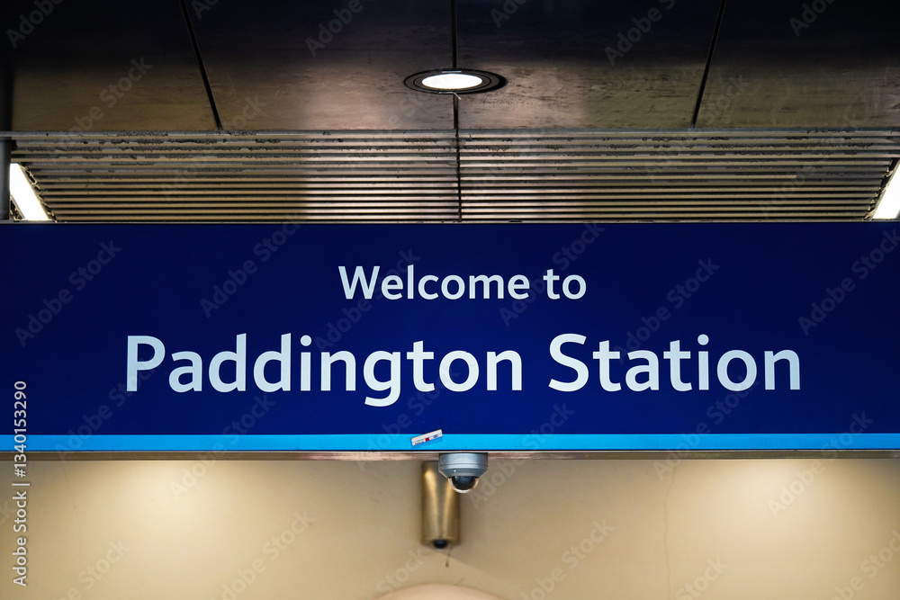 Welcome to Paddington Station Entrance Sign, London's Paddington Train ...