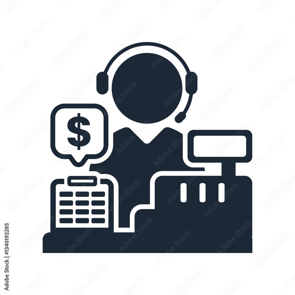 Cashier icon, Cashier symbol design Stock Vector | Adobe Stock