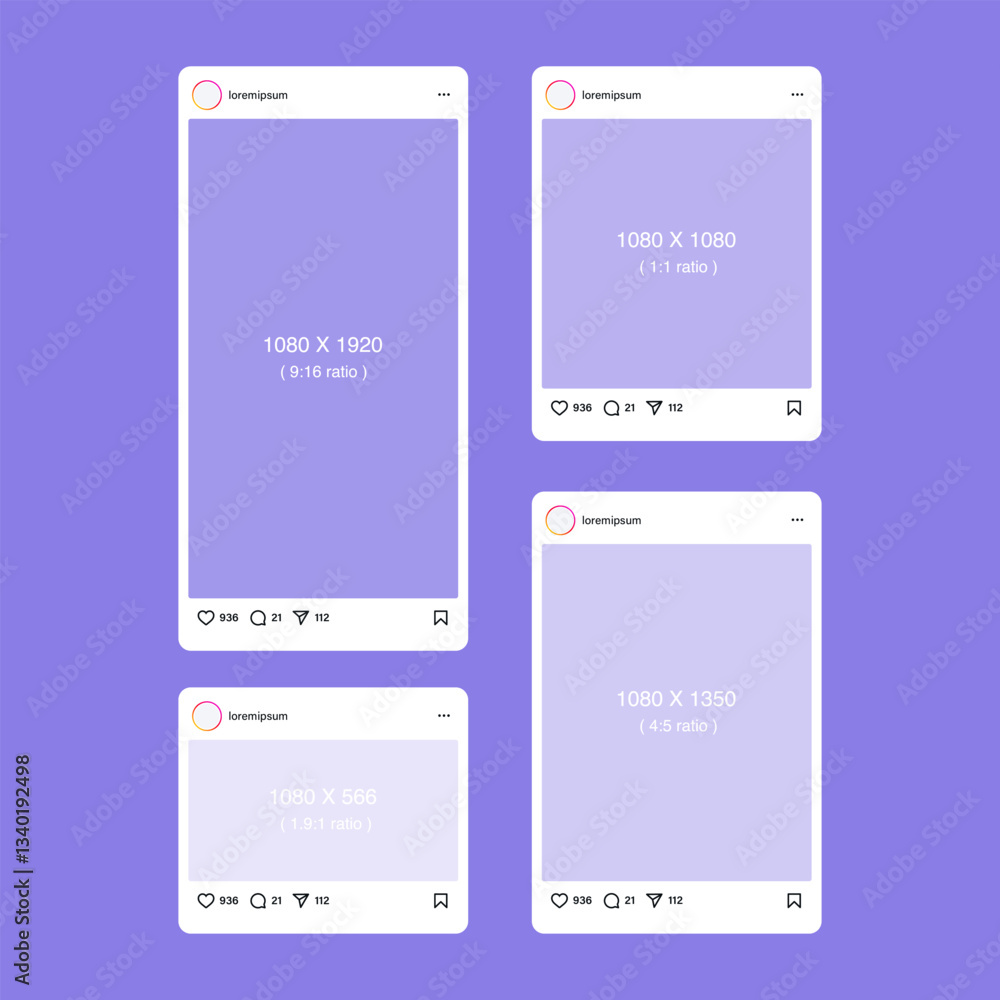 instagram post mockup frame. social media and social network template ...