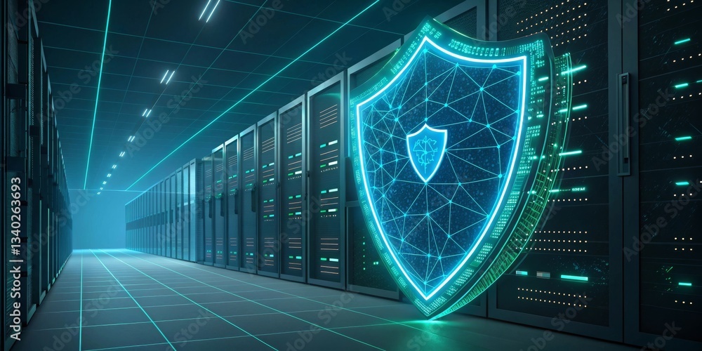 Cybersecurity protection shield trust data encryption firewall ...