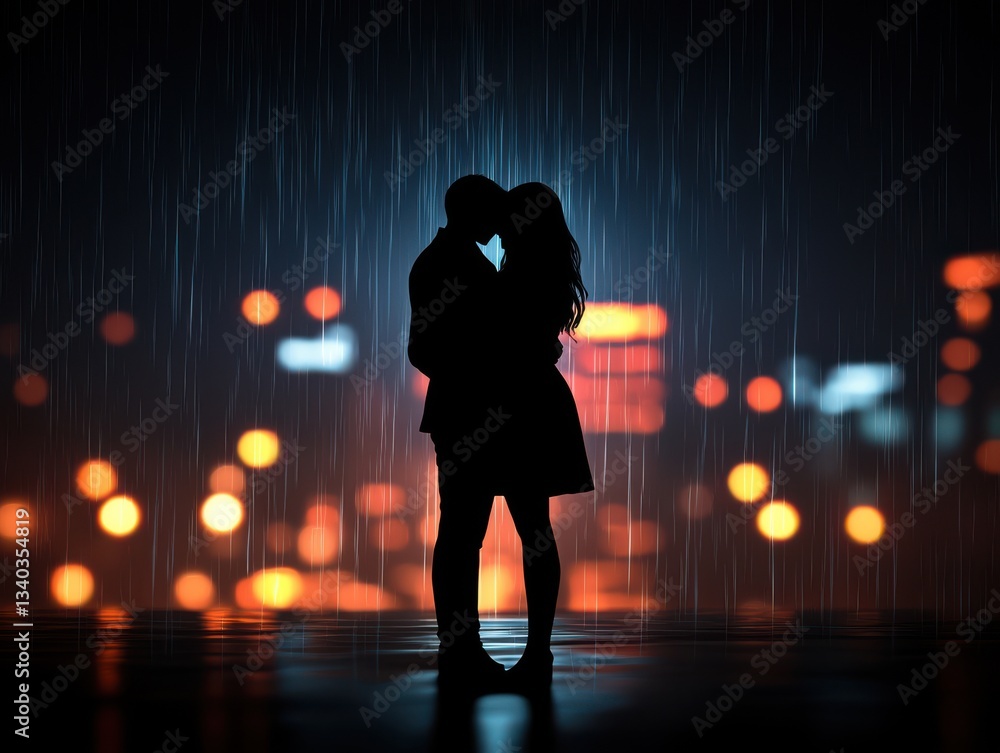 Betrayal Behind betrayal mystery concept. Silhouette of a couple ...