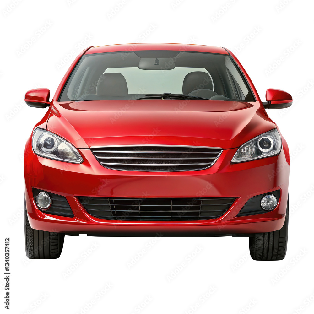 red car isolated on transparent white background, clipping path Stock ...