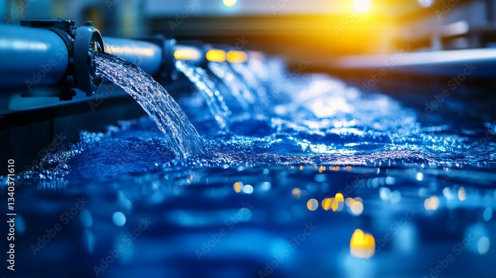 Stock-Foto „Aeration Tanks with Bubbling Water in a Treatment Plant A ...