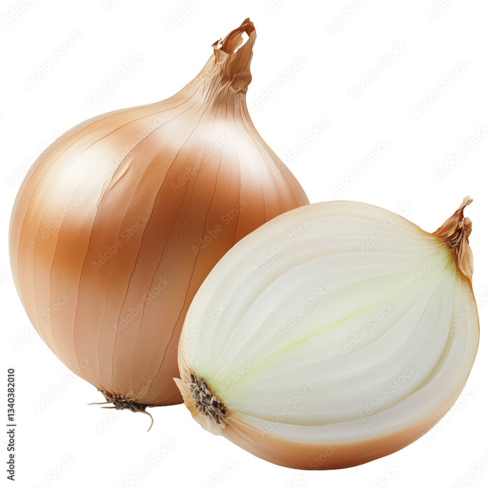 Onion Duo: A close-up shot showcases two onions, one whole and the ...