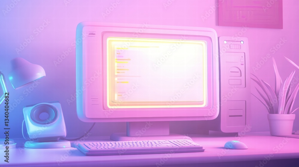 Retro old computer user interface,Pink Y2K computer window page and ...