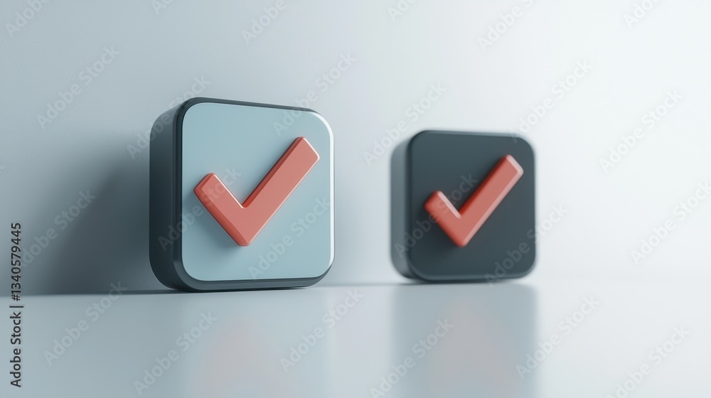Modern Checkmark Icons in Light and Dark Backgrounds for Selection ...
