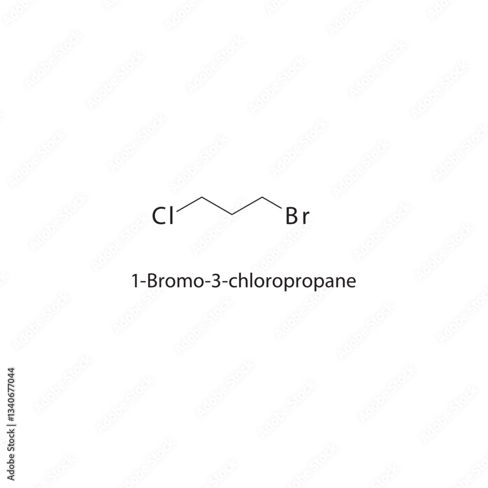 1-Bromo-3-chloropropane skeletal structure. Brominated Chlorinated ...