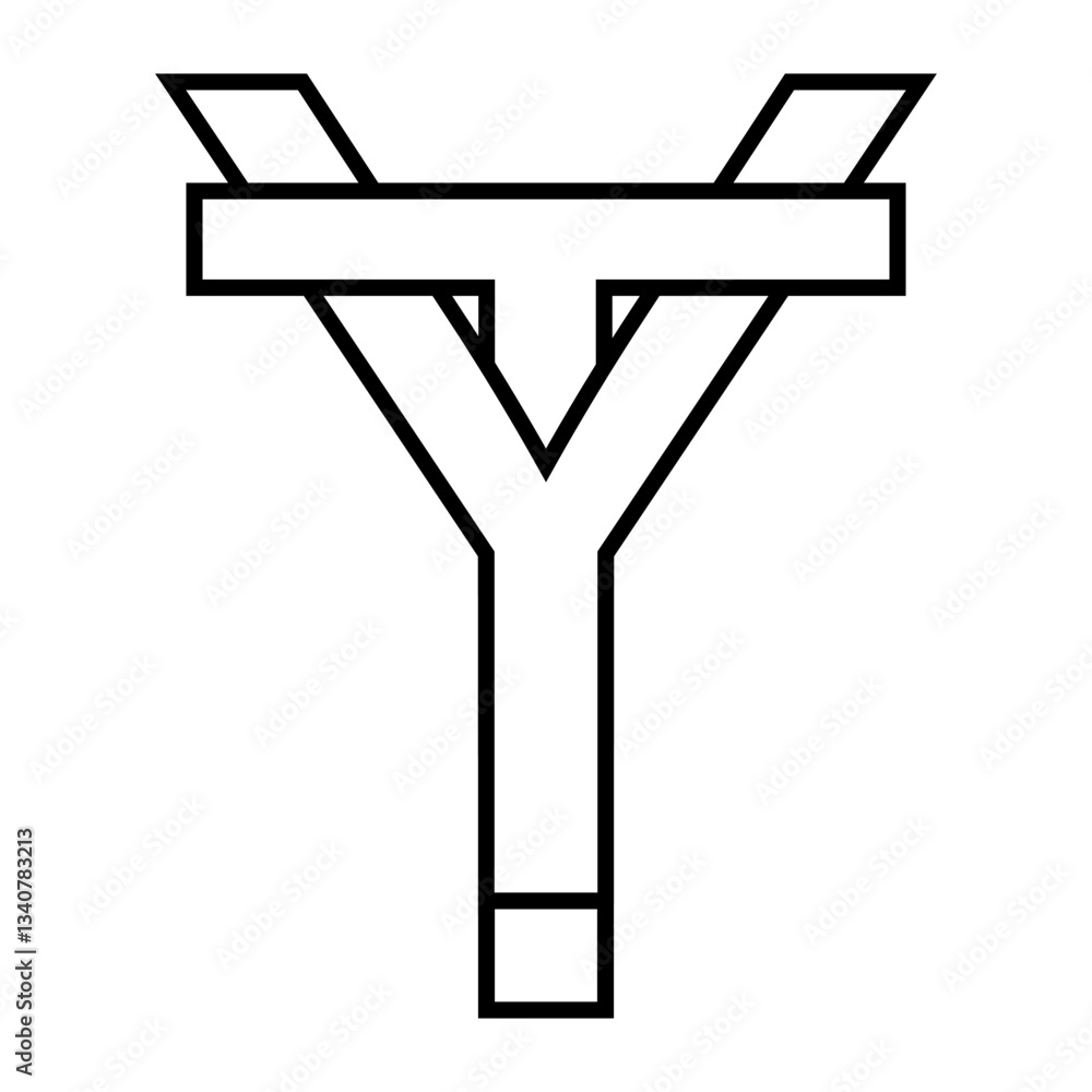 Logo sign ty yt icon, double letters logotype t y Stock Vector | Adobe ...