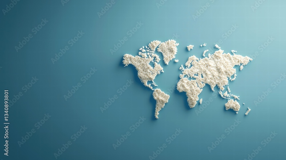 World Map Business Industry Network 3D world map with highlighted ...