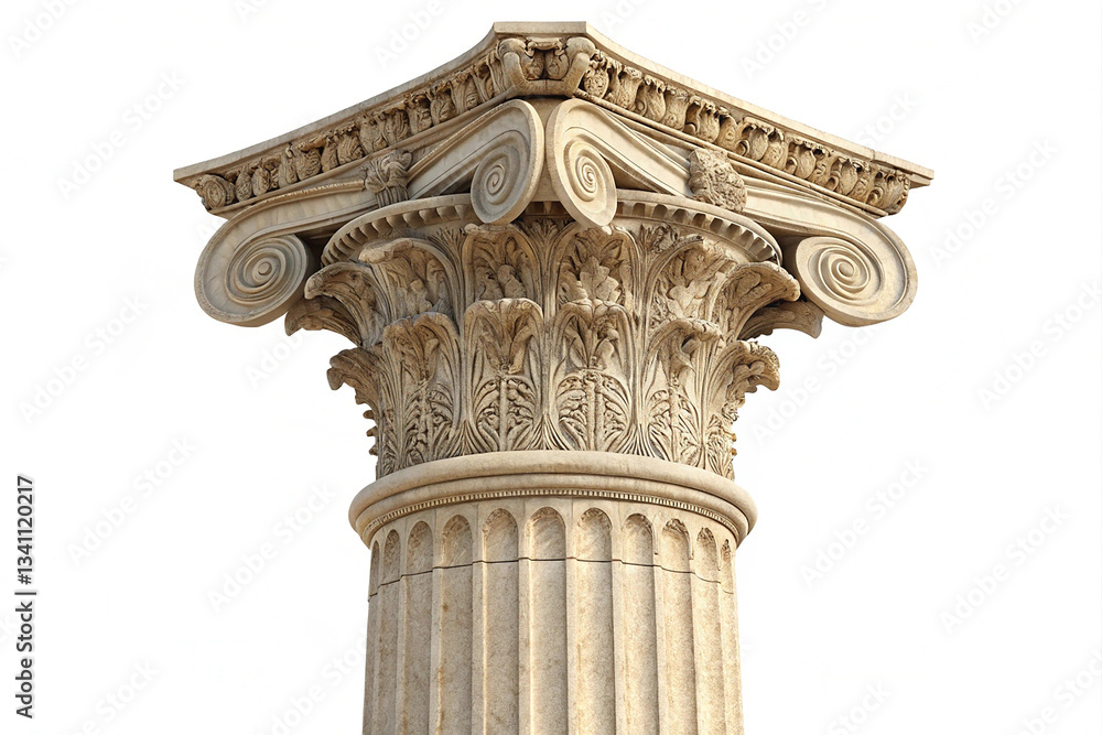 Roman Column Isolated on White Background. A timeless Roman column with ...