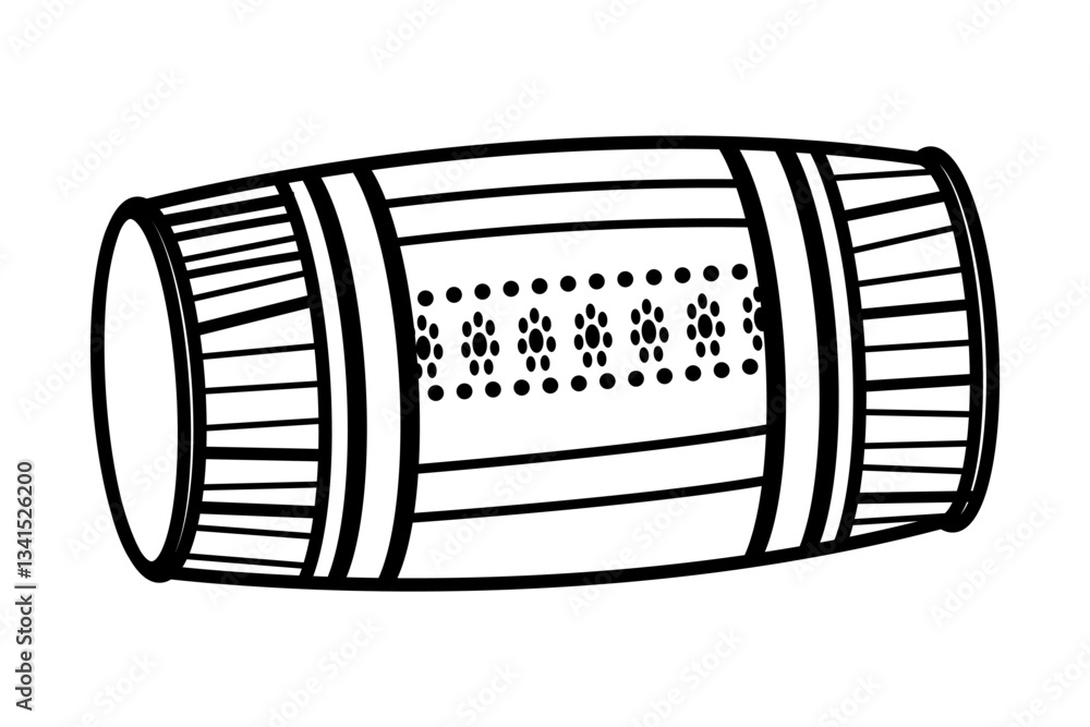 Vector illustration of Bihu dhol line art on transparent background ...