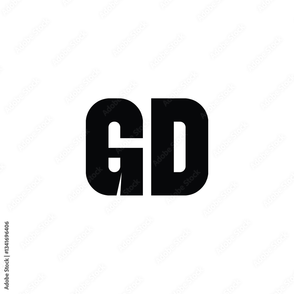 GD monogram logo design letter text name symbol monochrome logotype ...