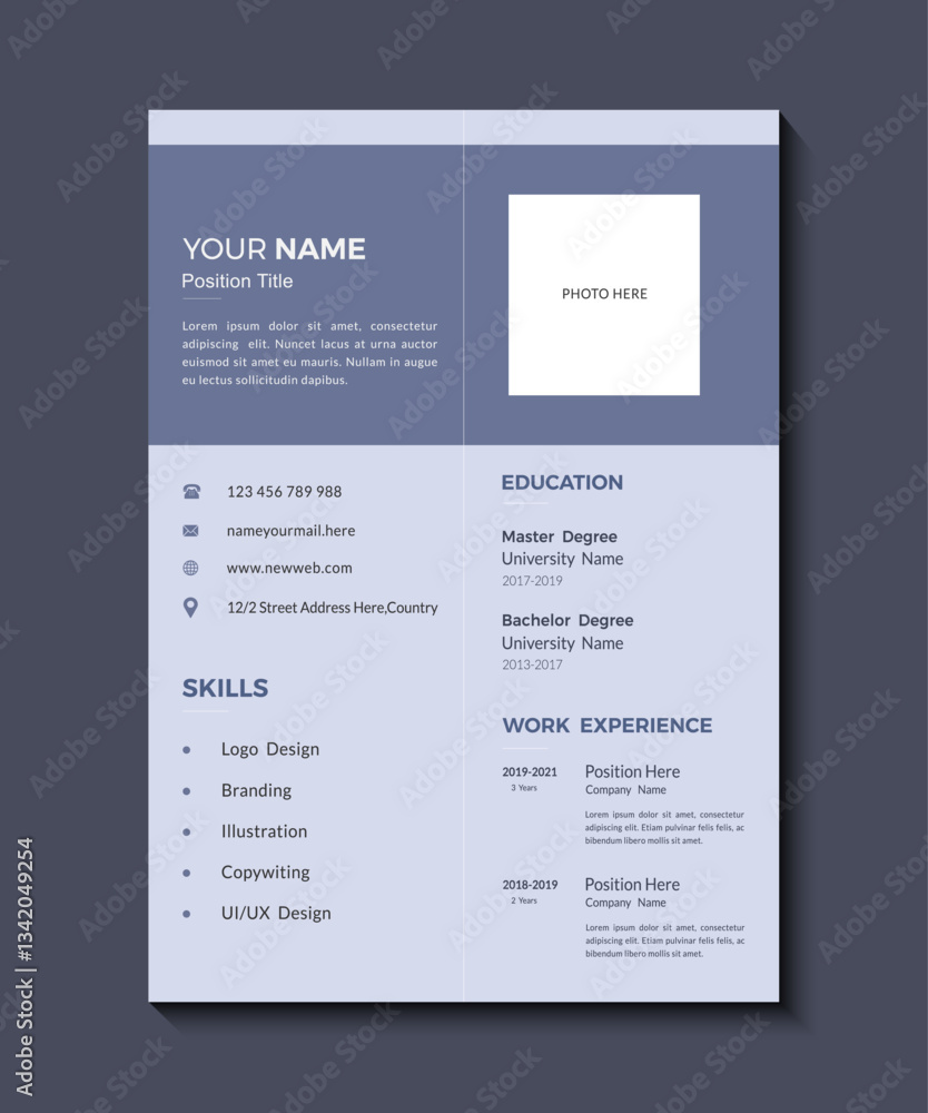 Clean and modern CV template design, Creative Business CV Template with ...