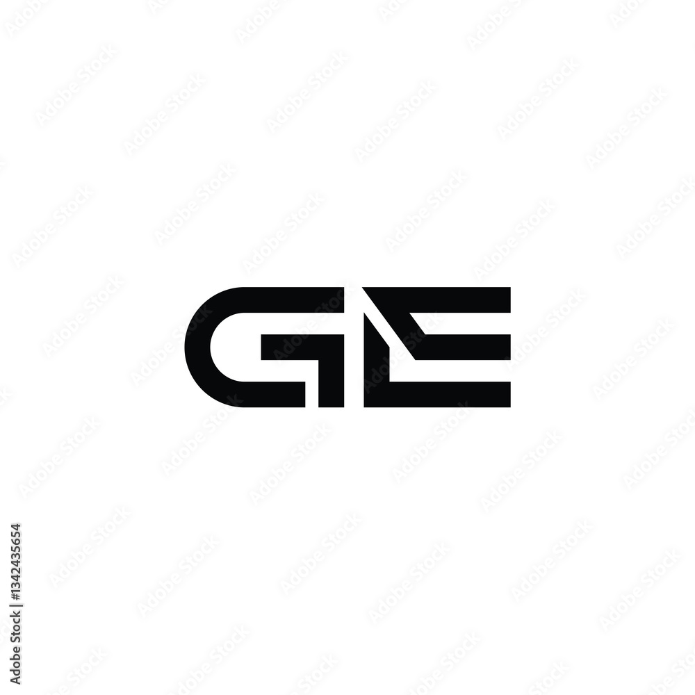 GE monogram logo design letter text name symbol monochrome logotype ...