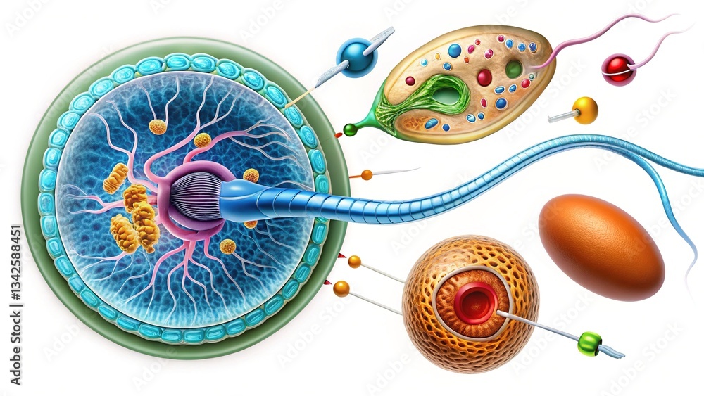 Human Sperm Diagram Anatomy Cell Biology Stock Illustration Adobe Stock