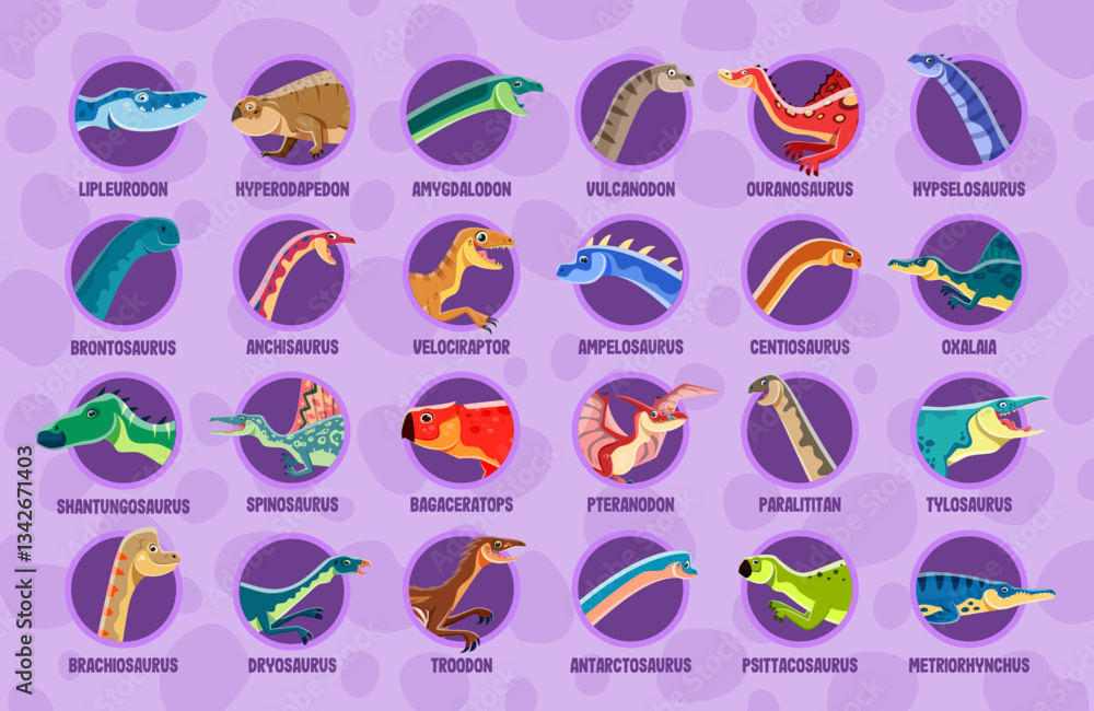 Vector de Stock Prehistoric dinosaurs infographic with Jurassic lizards ...