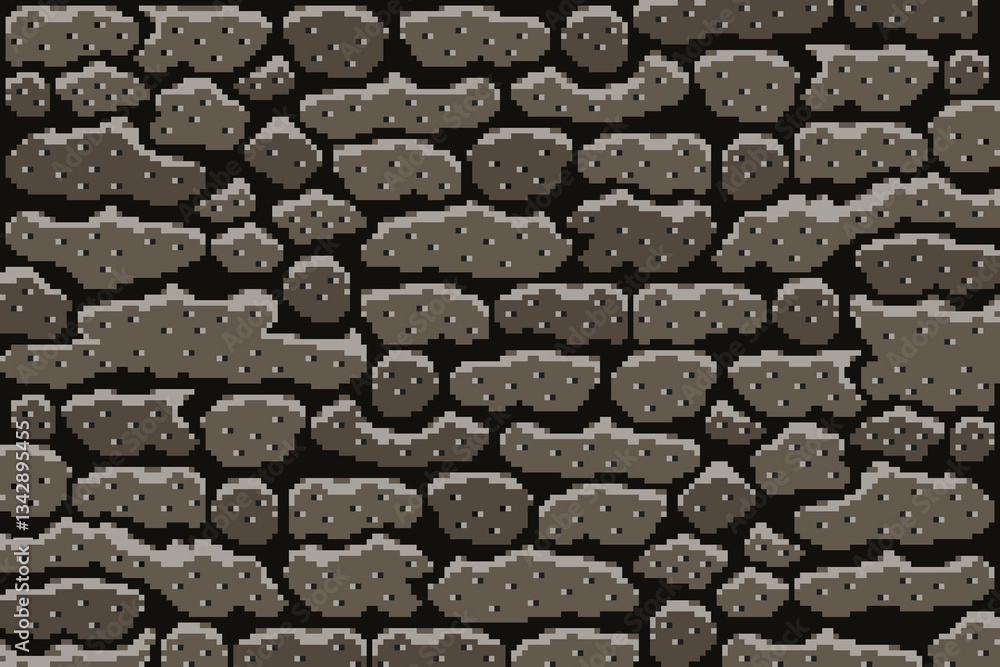 Pixel Art - Green stones with dark background. Dungeon texture tile ...