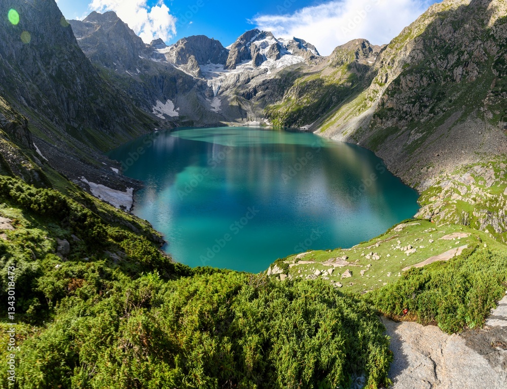 Katora Lake, nestled in the upper reaches of Kumrat Valley, Pakistan ...