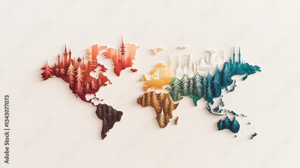 Cultural Map of World Religions A world map illustrating the ...