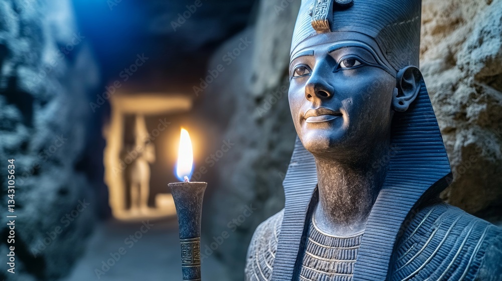 Elegant A towering stone carving of Ptah the god of creation ...