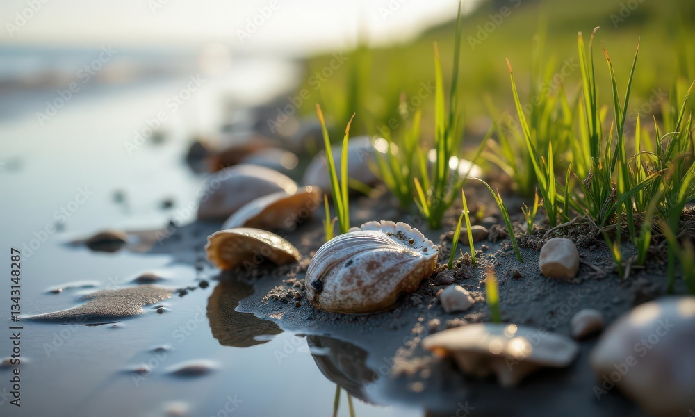 Coastal erosion barrier using natural living shoreline with oyster ...