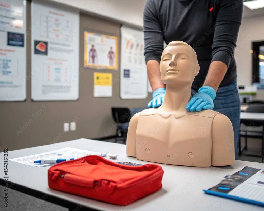 Cpr training session with mannequin health business center educational ...