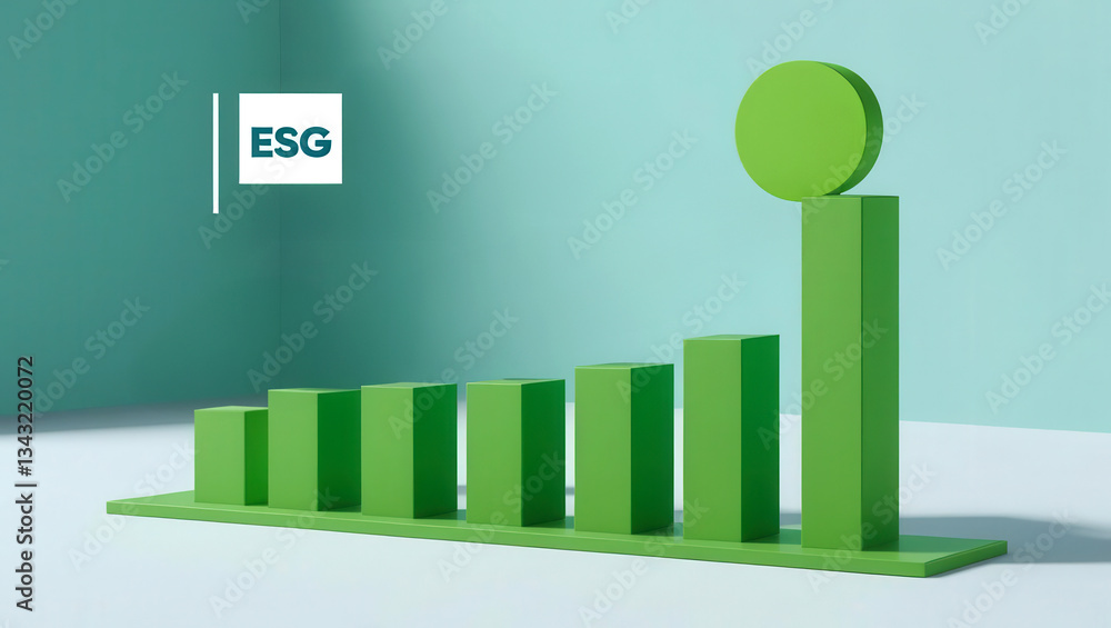 Environmental, Social, and Governance concept. Green growth chart ...