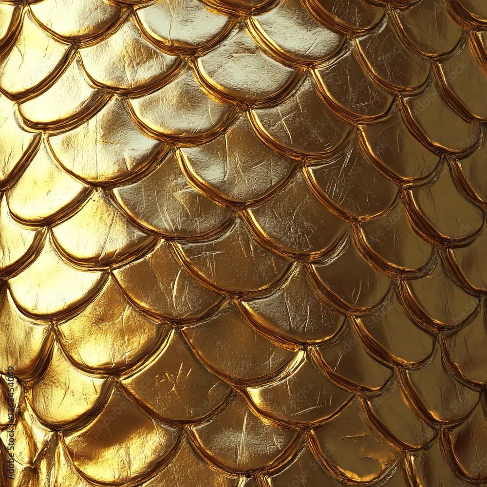 Realistic gold foil mermaid tail texture with a shiny, metallic fish ...
