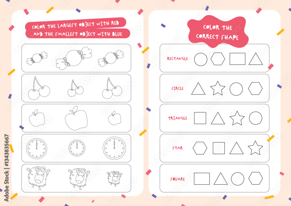 Vector de Stock A fun Coloring Page for Kids" set! Activities include ...