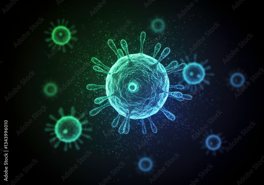 Microscopic coronavirus. Pathogen causing respiratory infection ...