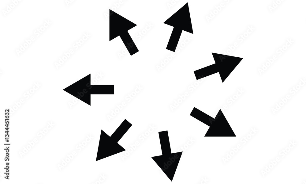 Symbol of expansion and contract, inward and outward arrows in circular ...
