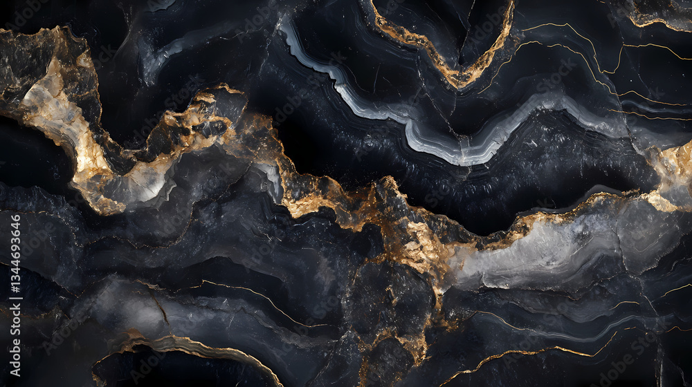 Deep black onyx background with subtle veining and polished surface ...