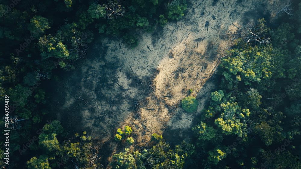 Overhead Perspective of Deforestation in the Amazon Rainforest ...