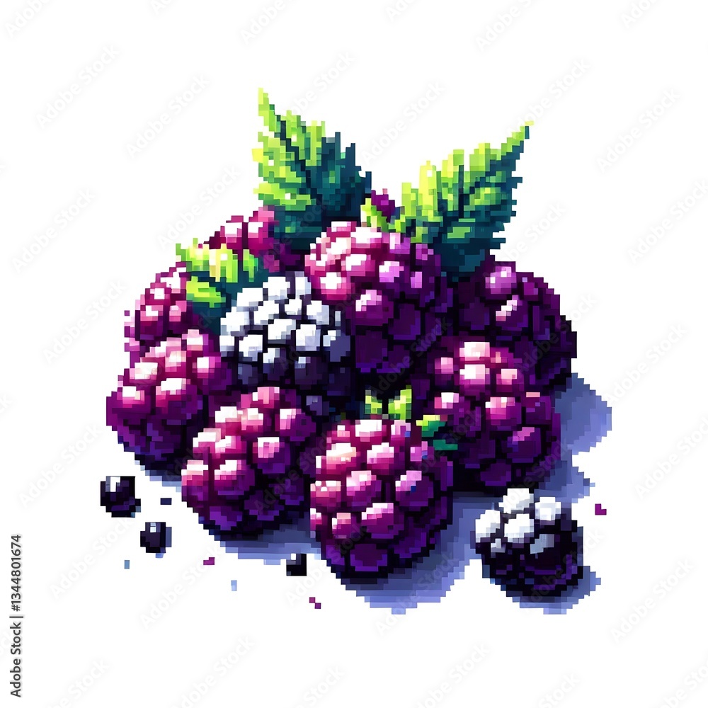 흰 배경, 블랙베리, 픽셀아트, jpeg (white background, blackberry, pixel art, jpeg ...