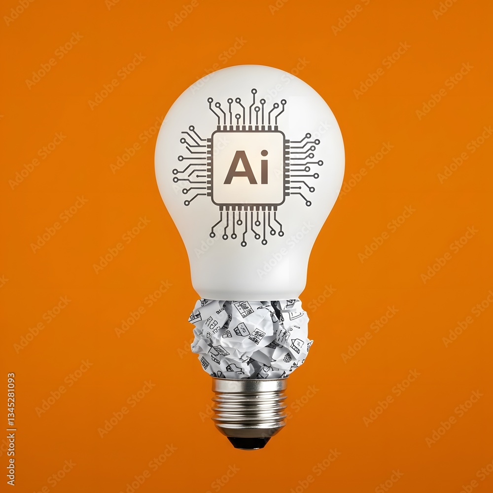 ai Artificial Intelligence technology with ideas, creativity and light ...