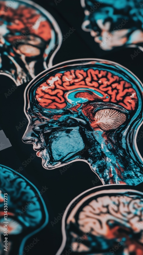 Стокове фото High-Resolution MRI Scan of the Human Brain: A Detailed ...