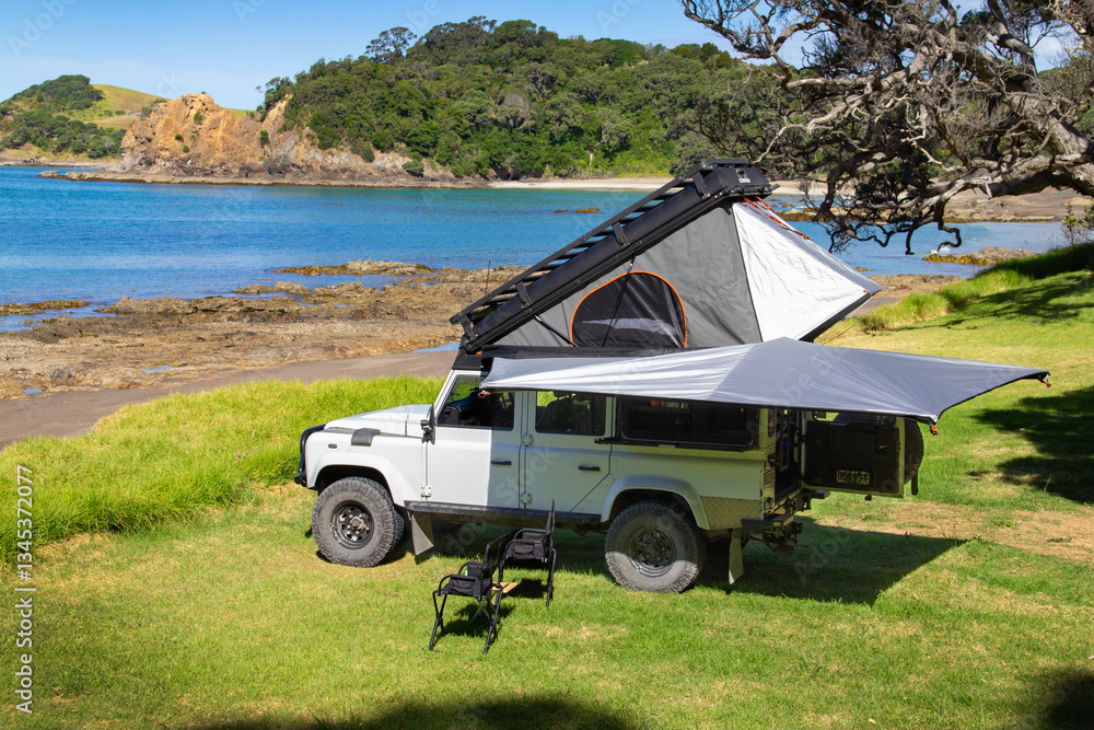 Land Rover Defender 110 (2012), with custom Alu-Cab Icarus pop-top ...